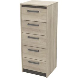 Demeyere Group Kommode &raquo;Watson&laquo; 1 Stk. tlg. Schubkatenkommode 5 Schubladen braun Holzwerkstoff B/H/T: 42,8cm x 107cm x 39,6cm, 5 Stk.