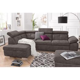 exxpo - sofa fashion Ecksofa &raquo;Spring, super bequem und komfortabel mit Armteil- und Kopfteilfunktion&laquo; mit Bettfunktion & Bettkasten, Luxus-Microfaser 