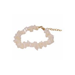 Firetti Damen Armband &raquo;Schmuck Geschenk Armschmuck Armkette Edelstein Farbstein Perlmutt&laquo; Made in Germany - mit Perlmutt gold 22cm, Messing