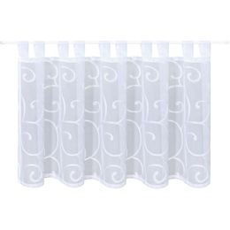 GERSTER Gardine &raquo;Quinta&laquo; Schlaufen 1 Stk. tlg. Schlaufenpanneau bestickt grau Voile, Polyester 50cm, Schlaufen, 150cm