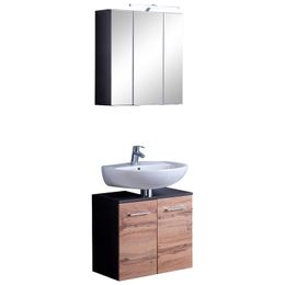 Welltime Badm&ouml;bel-Set &raquo;Avignon&laquo; 2 Stk. tlg. braun Holzwerkstoff B/H/T: 60cmcm x 200cmcm x 35cmcm