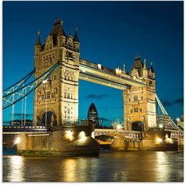 Artland Glasbild &raquo;Tower Bridge Abendd&auml;mmerung London&laquo; Br&uuml;cken 1 Stk. tlg. in verschiedenen Gr&ouml;&szlig;en blau B/H/T: 30cm x 30cm, Glasbild Br&uuml;cken, 1 Stk.