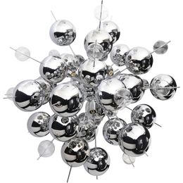 N&auml;ve n&auml;ve Pendelleuchte &raquo;Explosion&laquo; G9 1 Stk. Glaskugeln silber gro&szlig;/klar klein, exkl. 10xG9, H: ca. 150cm, D: 65cm grau 10, &Oslash; 65cm H: 150cm, 1 Stk.