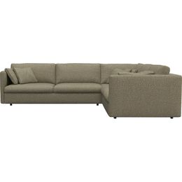 FLEXLUX Ecksofa &raquo;Lovane, elegant und zeitlos, bequem, L-Form&laquo; Weich & anschmiegsam, gro&szlig;e Sitztiefe auf Kaltschaum, Dekokissen inkl. gr&uuml;n 62% 