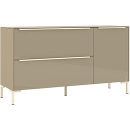 set one by Musterring Lowboard &raquo;Reno&laquo; 1 Stk. tlg. Mit Winkelfu&szlig; in diversen Farben, 77 cm H&ouml;he & Farbauswahl beige Glas, Holzwerkstoff B/H/T: 137cm x 
