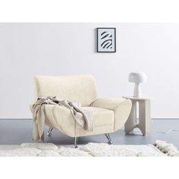Home Affaire Sessel &raquo;Saltare elegant und komfortabel, toller Designfu&szlig;, Breite 112cm&laquo; wei&szlig; Luxus-Microfaser ALCAZAR (100% Polyester);Feinstruktur (100