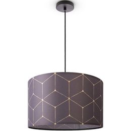 Paco Home Pendelleuchte &raquo;Hugo Cube&laquo; E27 Stoffschirm Wohnzimmer H&auml;ngeleuchte Esszimmer K&uuml;che schwarz &Oslash; 45,5cm H: 27cm