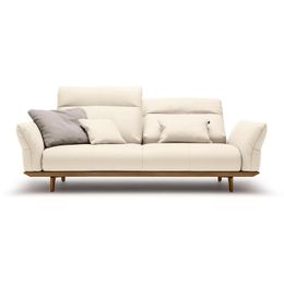 Creation BY ROLF BENZ 3-Sitzer &raquo;CR.460 Designsofa mit erstklassigem Sitzkomfort&laquo; Sockel in Nussbaum, F&uuml;&szlig;e Nussbaum, Breite 208 cm wei&szlig; NaturLEDER 
