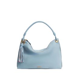 Tommy Hilfiger Damen Schultertasche &raquo;TH STATEMENT LEATHER BAG SUEDE&laquo; Damen Tragetasche, Handtasche mit modischen Quasten blau B/H/T: 44cm x 29cm x 6cm