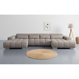 COTTA Wohnlandschaft &raquo;Orion U-Form, B: 400 cm&laquo; Kopfteilverstellung & 4 Kissen, optional elektr. Sitztiefenverstellung 100% POLYESTER (PES) B/H/T: 