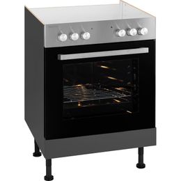 Optifit Herdumbauschrank &raquo;Parma&laquo; Breite 60 cm grau Holzwerkstoff anthrazit, B/H/T: 60cm x 87cm x 58,4cm, Komplettausf&uuml;hrung