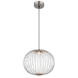 Globo LIGHTING LED Pendelleuchte &raquo;GALWAY&laquo; LED-Modul 1 Stk. Warmwei&szlig; H&auml;ngelampe/H&auml;ngeleuchte/Wohnzimmer/Esszimmer/Esstisch/rund silber 1 Stk.