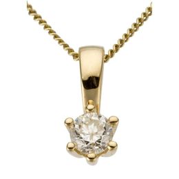 Firetti Damen Kettenanh&auml;nger &raquo;Schmuck Geschenk Gold 750 Halsschmuck Anh&auml;nger Halskette Solit&auml;r&laquo; mit Brillant in Krappenfassung gold 0,25 LR = 