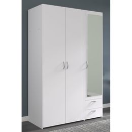 Parisot Kleiderschrank &raquo;Daily&laquo; 1 Stk. tlg. eine T&uuml;r mit Spiegel wei&szlig; Holzwerkstoff Weiss, B/H/T: 120cm x 185cm x 51cm, Schubladen: 2 Stk. T&uuml;ren: 3 Stk.
