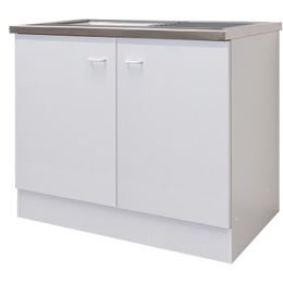Flex-Well Sp&uuml;lenschrank &raquo;Sellin&laquo; 2 Stk. tlg. (B x H x T) 100 x 85 x 50 cm, mit viel Stauraum wei&szlig; Holzwerkstoff Wei&szlig;, B/H/T: 100cm x 85cm x 50cm