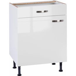 KOCHSTATION Unterschrank &raquo;KS-Cara&laquo; Breite 60 cm, mit Vollauszug und Soft-Close-Funktion wei&szlig; wei&szlig;, B/H/T: 60cm x 87cm x 58,4cm, Schubladen: 1 Stk. 