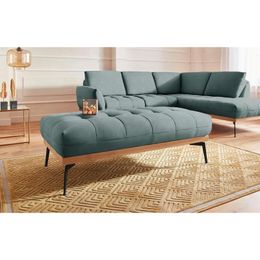 exxpo - sofa fashion Hocker &raquo;Palic, moderner Polsterhocker mit tollen Verarbeitungsdetails&laquo; blau B/H/T: 139cm x 47cm x 71cm, Webstoff Premium