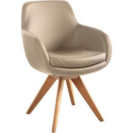 Musterring Esszimmerstuhl &raquo;Tavia&laquo; (Set) 2 Stk.Stativgestell Eiche Bianco, Drehfunktion optional, diverse Farben beige B/H/T: 62cm x 86cm x 66cm, 2 Stk., 