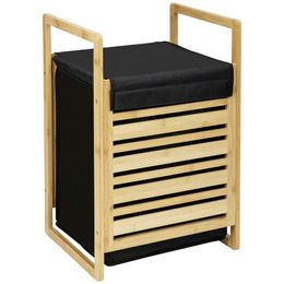 Wenko W&auml;schetruhe &raquo;Ecori&laquo; schwarz Bambus, Polyester 47 l