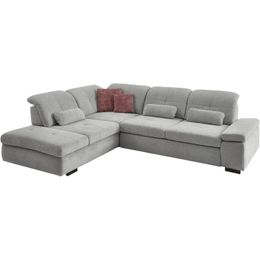 Die PlanBar Ecksofa &raquo;MP-IN16012 L-Form Kaltschaum-Polsterung&laquo; inkl. Sitztiefenverstellung, optional mit Funktionen silber 85% Polyester;15% Nylon B/H/