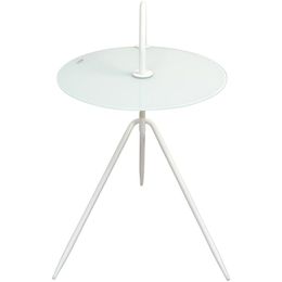 HOFMANN LIVING AND MORE Beistelltisch Mit Sicherheitsglasplatte wei&szlig; B/H/T: 42cm x 64cm x 42cm