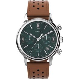Timex Herren Chronograph &raquo;MARLIN&laquo; Quarzuhr, Armbanduhr, Herren, Datum, Stoppfunktion, 12/24-Std.-Anzeige braun Einheitsgr&ouml;&szlig;e