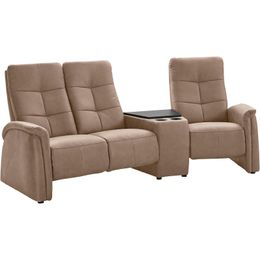 exxpo - sofa fashion 3-Sitzer &raquo;Tivoli, Kinosofa mit Relaxfunktion, mit Ablagetisch und Stauraum&laquo; bequem und komfortabel, hohe R&uuml;ckenlehne beige B/H/T: