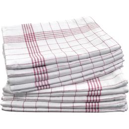 Dyckhoff Geschirrtuch &raquo;KARO / Halbleinen - 50x70 cm&laquo; rot 45% Leinen, 55% Baumwolle 10 Stk., 45 % Leinen 55 % Baumwolle