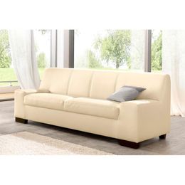 DOMO collection 3-Sitzer &raquo;Norma zeitlos, kubisch und elegant, komfortabel, flache Armlehnen&laquo; beige B/H/T: 212cm x 74cm x 85cm, Kunstleder SOFTLUX , 