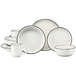 Creatable Kombiservice &raquo;Nordic Festive, Service 10-tlg.&laquo; Minimalistisches Design, Dezente goldene Akzente Steinzeug 10