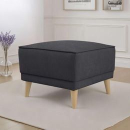 OTTO home Polsterhocker &raquo;Oland Skandi&laquo; passend zur Serie Oland Skandi, Skandi-Design, Massivholzf&uuml;&szlig;e grau 100% Polyester B/H/T: 56cm x 45cm x 58cm, 
