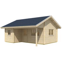 Skan Holz Gartenhaus &raquo;Ontario&laquo; beige Holzwerkstoff Fu&szlig;boden im Gartenhaus