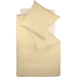 Fleuresse Bettw&auml;sche &raquo;Colours in 135x200, 155x220 oder 200x200 cm&laquo; 3 Stk. Bettw&auml;sche aus 100% Baumwolle, uni, mit Rei&szlig;verschluss beige Mako-Satin, 