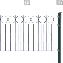 Arvotec Doppelstabmattenzaun &raquo;EXCLUSIVE 80 zum Einbetonieren "Ring" mit Zierleiste&laquo; Zaunh&ouml;he 80 cm, Zaunl&auml;nge 2 - 60 m grau Kunststoff, Stahl H/L: 80cm x 26m,
