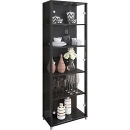Fif M&ouml;bel fif m&ouml;bel Vitrine &raquo;OPTIMA&laquo; Standvitrine, Vitrinenschrank, Glasvitrine, Sammlervitrine schwarz Holzwerkstoff, Sicherheitsglas ESG Schwarz, B/H/T: 