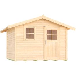 Weka Gartenhaus &raquo;123 Gr.4&laquo; in verschiedenen Farben beige Massivholz Fu&szlig;boden im Gartenhaus, ohne R&uuml;ck- und Seitenwand, ohne Dacheindeckung