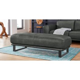 W.Schillig Hocker &raquo;montanaa&laquo; mit Metallkufen in Schwarz pulverbeschichtet, Breite 141 cm grau B/H/T: 141cm x 42cm x 61cm, Longlife Xtra-Leder Z69