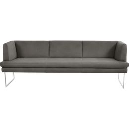 K+w Komfort & Wohnen K+W Komfort & Wohnen Polsterbank &raquo;Cube&laquo; Hammerkissenoptik, 2 Breiten, Hochkantkufe in Edelstahloptik grau B/H/T: 229cm x 82cm x 67cm, Leder CLOUD