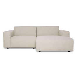 OTTO home Ecksofa &raquo;Naddine&laquo; B. 228 cm, L-Form, Strukturstoff M&eacute;lange-Effekt, Wellenunterfederung beige 100% Polyester B/H/T: 228cm x 75cm x 156cm, 