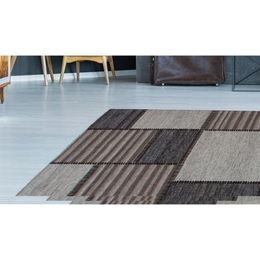 Kayoom Teppich &raquo;Phoenix 112&laquo; rechteckig 6 mm H&ouml;he Dezenter Jacquard-Teppich, Flachflor, Aus pflegeleichten Materialien beige Wolle B : 160cm 1 Stk., 6mm, L: 