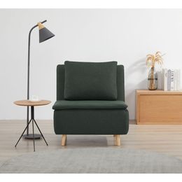 OTTO home Sessel &raquo;AINSLEY - OTTO. Verl&auml;ssliche Qualit&auml;t.&laquo; wandelbar zum G&auml;stebett, Schlafliege, Webstoff u. Cord-Bezug gr&uuml;n 100% Polyester Webstoff, B