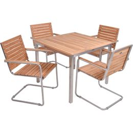 Garden Pleasure Garten-Essgruppe &raquo;DENVER Set 11&laquo; 5 Stk. tlg. silber Einheitsgr&ouml;&szlig;e