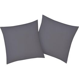bellana Kissenbezug &raquo;Mako-Jersey-Exclusiv&laquo; aus reiner Baumwolle grau Baumwolle, Obermaterial: 100% Baumwolle B/L: 40cm x 40cm, 2 Stk., Baumwolle