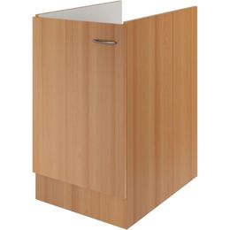Flex-Well Sp&uuml;lenschrank &raquo;Nano&laquo; (B x H x T) 50 x 82 x 57 cm braun Holzwerkstoff Buche Nachbildung, B/H/T: 50cm x 82,2cm x 60cm, T&uuml;ren: 1 Stk.