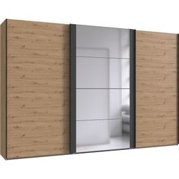wimex Schwebet&uuml;renschrank &raquo;Bern Schiebet&uuml;renschrank&laquo; Schrank mit zus&auml;tzlicher Innenausstattung, Garderobe schwarz Holzwerkstoff B/H/T: 360cm x 236cm x 64cm,