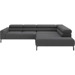 Home Affaire Ecksofa &raquo;Antonelli, L-Form, incl. Kopfteilverstellung, Breite 312 cm&laquo; wahlweise elektrische Sitztiefenverstellung grau 100% Polyester B/H