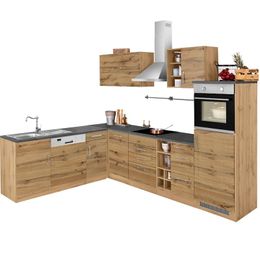 KOCHSTATION Winkelk&uuml;che &raquo;KS-Colmar&laquo; mit E-Ger&auml;ten, Stellbreite 210/300 cm braun B/H/T: 210cm x 300cm