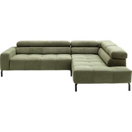 Home Affaire Ecksofa &raquo;Claya, L-Form, incl. Kopfteilverstellung, Breite 276 cm&laquo; wahlweise elektrischer Sitzvorzug gr&uuml;n 95% Polyester, 5% Nylon B/H/T: 