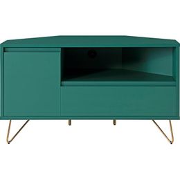 Salesfever TV-Board &raquo;Bolton Moderne TV-Eckkommode&laquo; Push to Open Funktion, Klappend&auml;mpfer, mit Kabeldurchf&uuml;hrung gr&uuml;n MDF, Metall B/H/T: 100cm x 58cm x