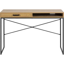 ACTONA GROUP Schreibtisch Metallgestell, 1 Schublade und 1 offenem Fach, Breite 140 cm braun B/H/T: 110cm x 75cm x 45cm